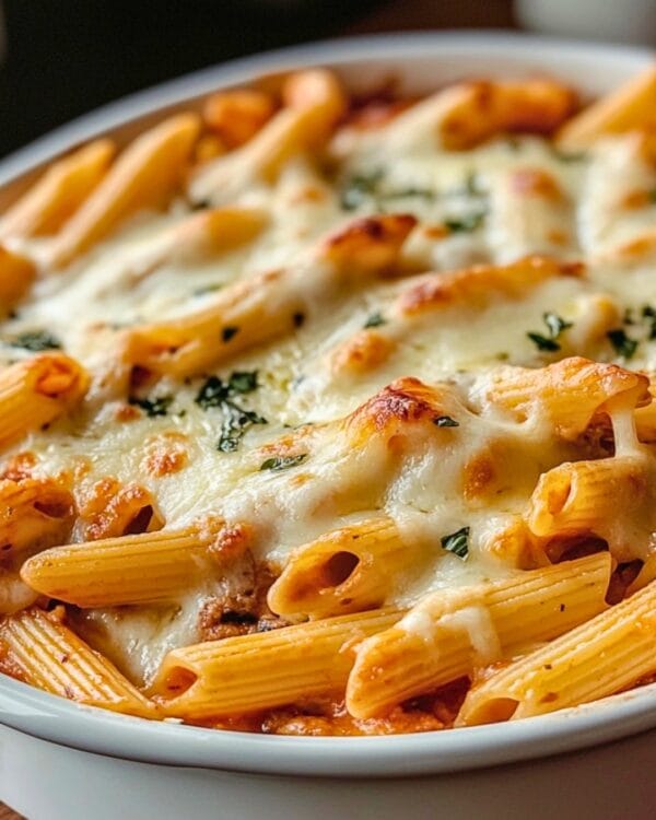 Easy Cheesy Italian Baked Mostaccioli - easypeasyrecipes.net