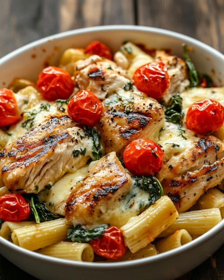 Simple Italian Fontina Chicken & Pasta Bake - easypeasyrecipes.net