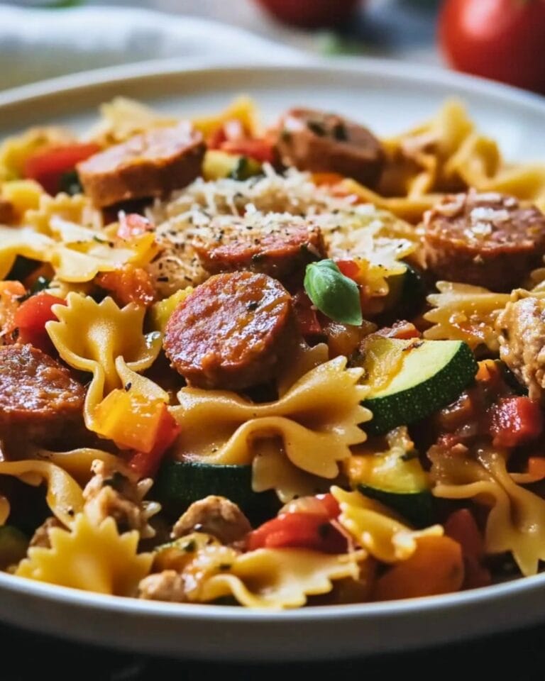 Easy Italian Pasta Primavera With Turkey Sausage - easypeasyrecipes.net