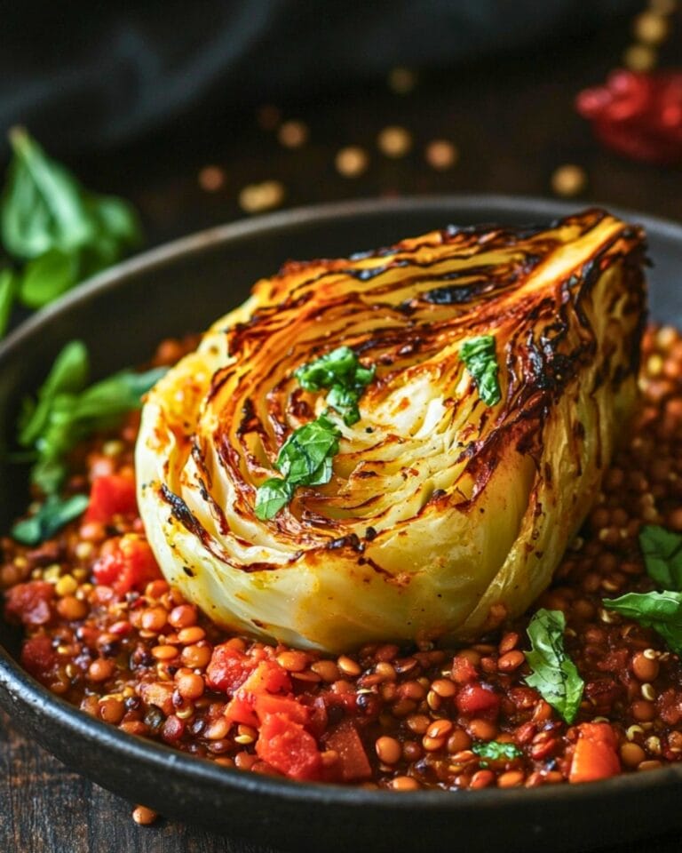 Easy Italian-style roast cabbage wedges with tomato lentils ...