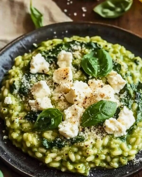 Quick & Easy Italian Spinach & Goat Cheese Risotto – easypeasyrecipes.net