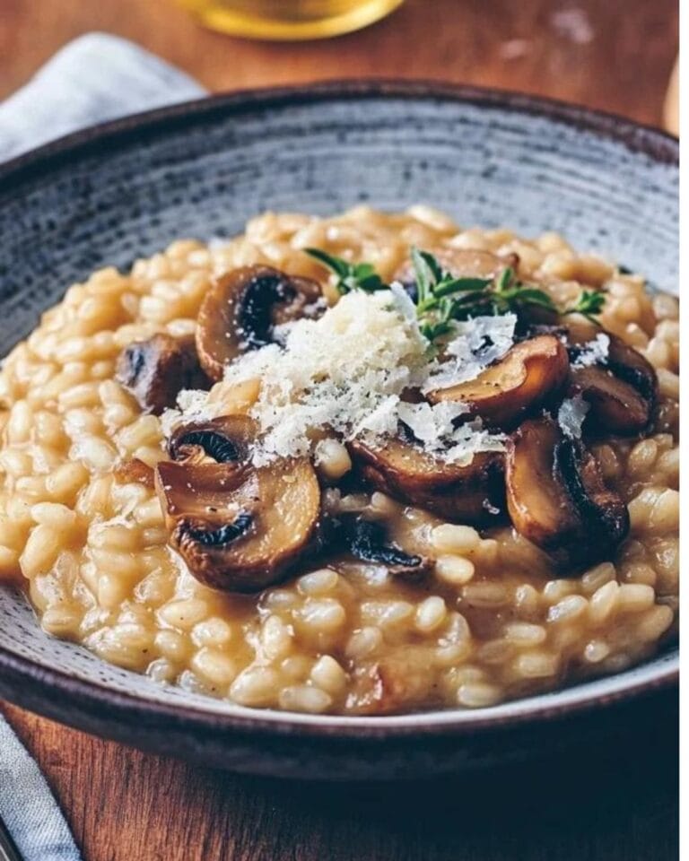Quick Italian Mushroom Risotto - easypeasyrecipes.net