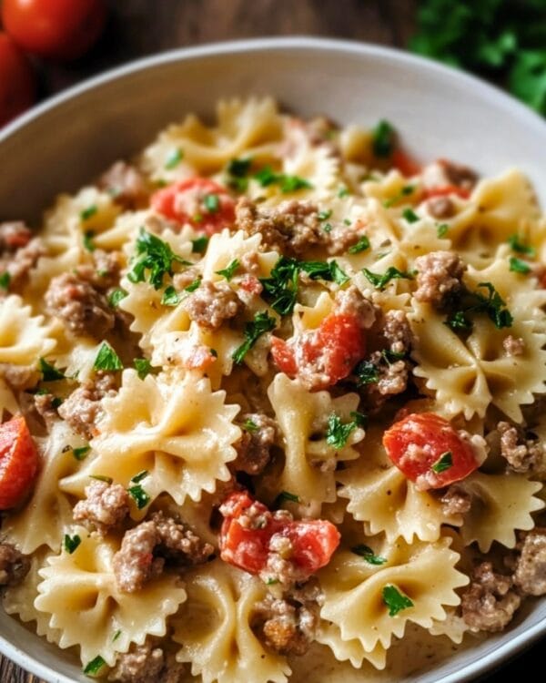 Simple Creamy Italian Sausage Bow Tie Pasta – easypeasyrecipes.net
