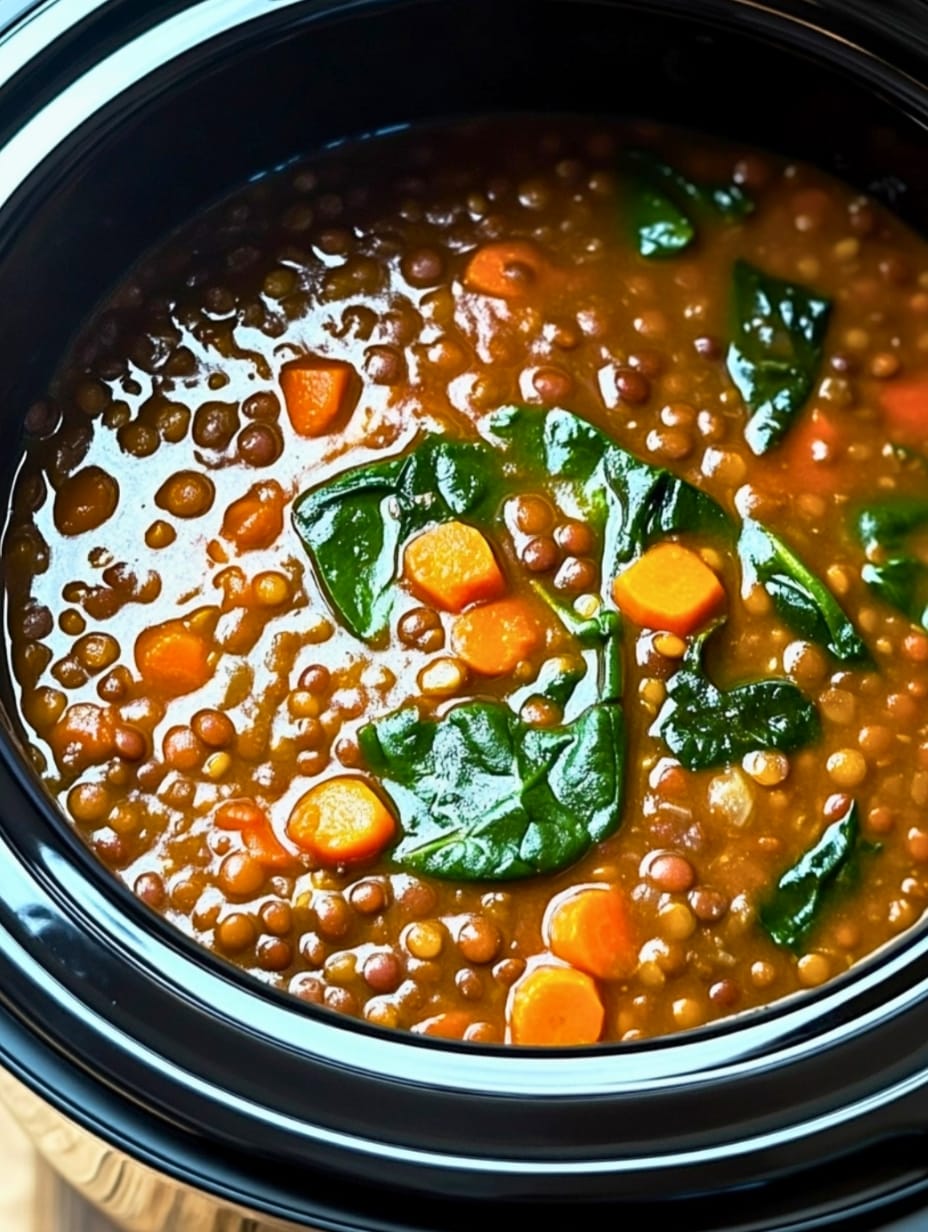 Easy Crockpot Lentil Soup - easypeasyrecipes.net